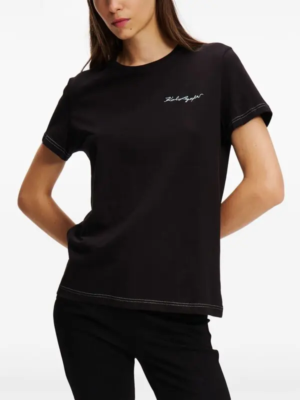 Karl Lagerfeld Logo-embroidered T-shirt