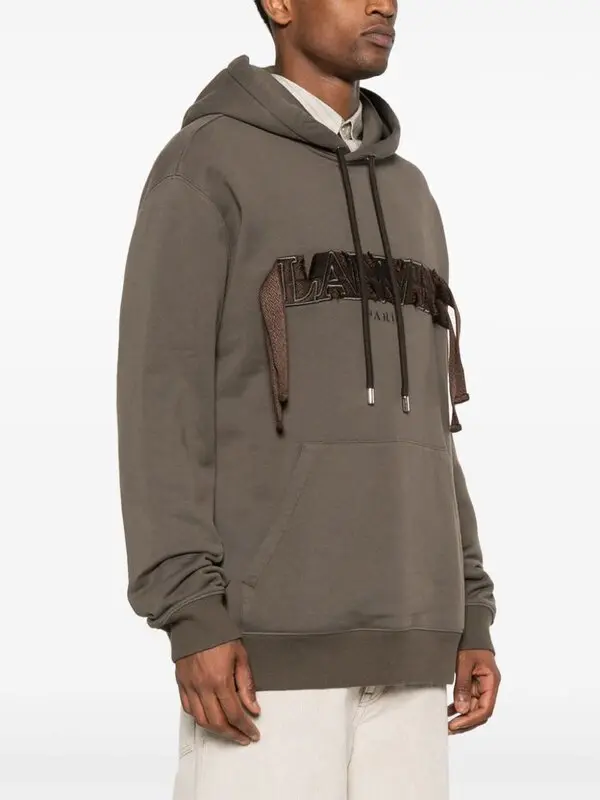 LANVIN Logo-embroidered Cotton Hoodie
