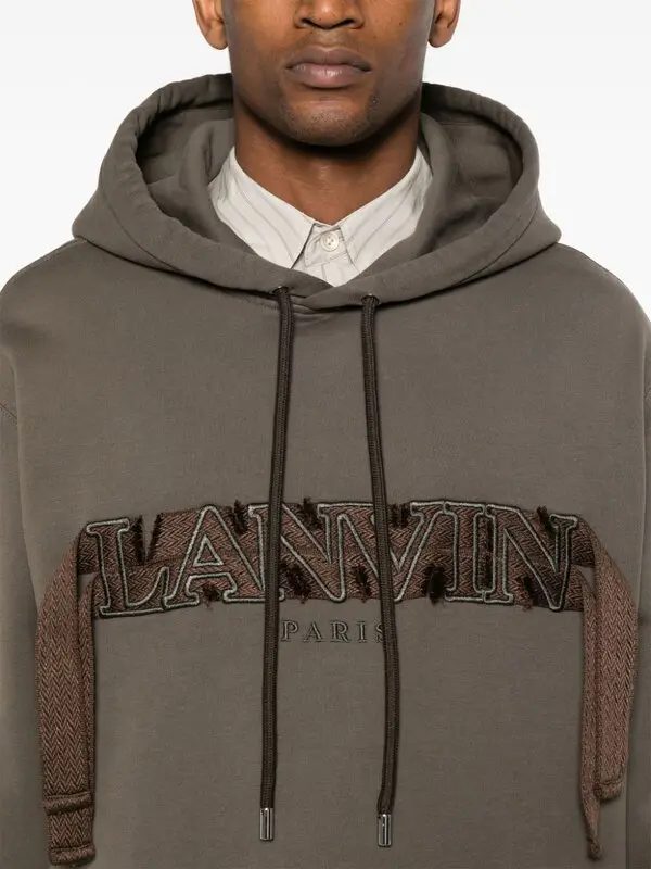 LANVIN Logo-embroidered Cotton Hoodie