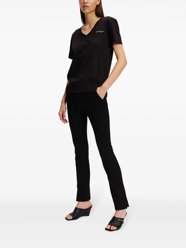 Karl Lagerfeld Signature V-neck T-shirt - Black