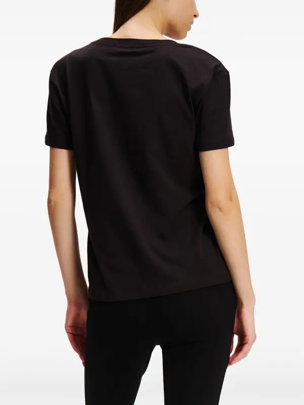 Karl Lagerfeld Signature V-neck T-shirt - Black