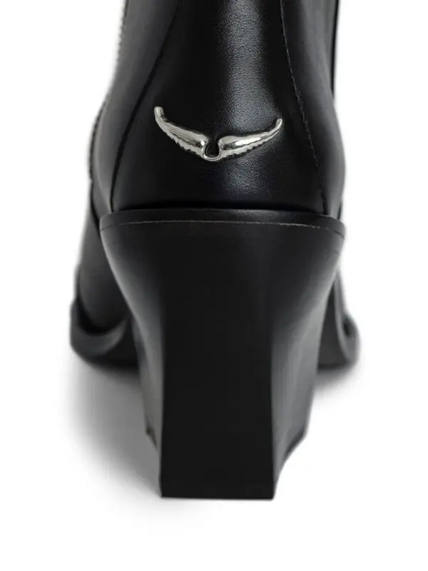 Zadig&Voltaire Cara 70mm Leather Boots - Black