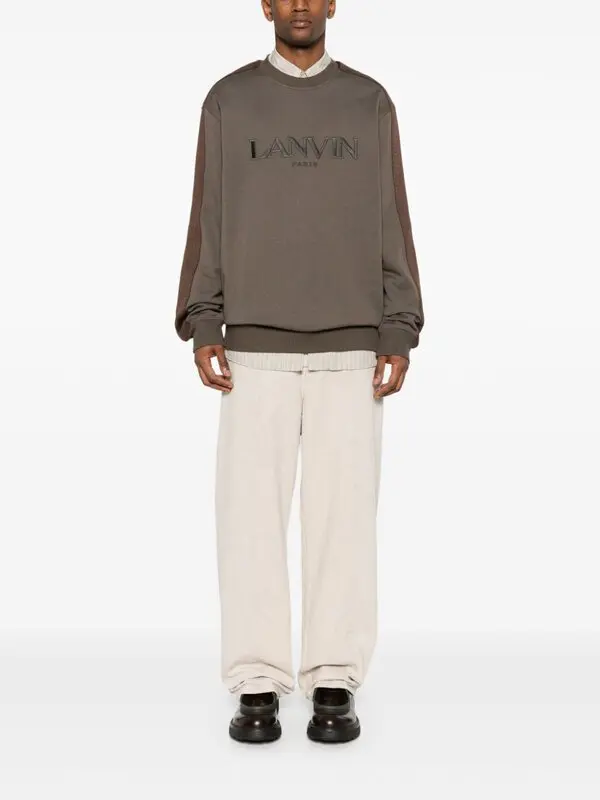 LANVIN Logo Embroidered Sweatshirt - Green