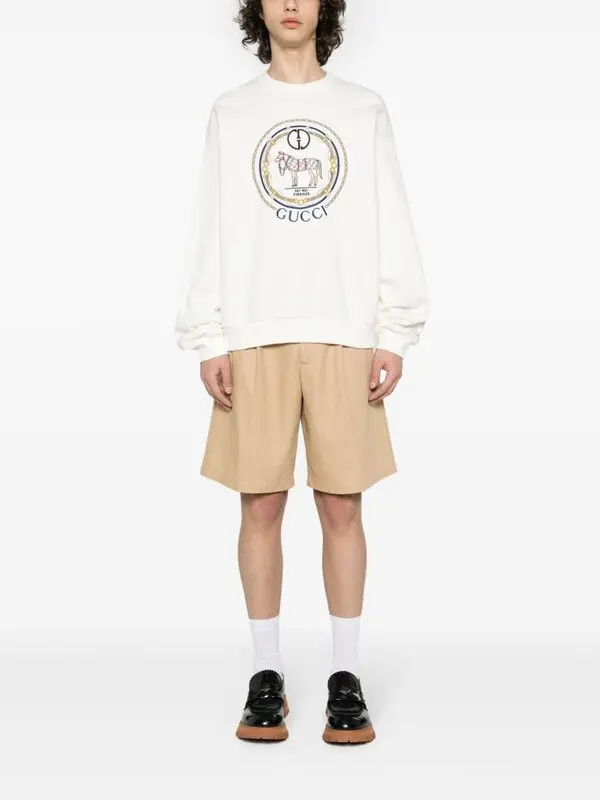 Gucci Gg-embroidered Cotton Sweatshirt