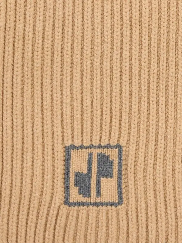 PATOU Jp Ribbed Scarf - Neutrals