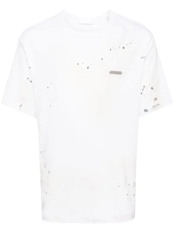 Helmut Lang Paint-splatter Cotton T-shirt - White