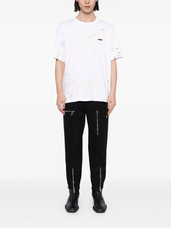 Helmut Lang Paint-splatter Cotton T-shirt
