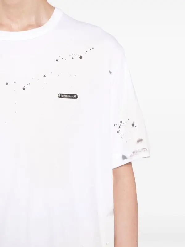 Helmut Lang Paint-splatter Cotton T-shirt