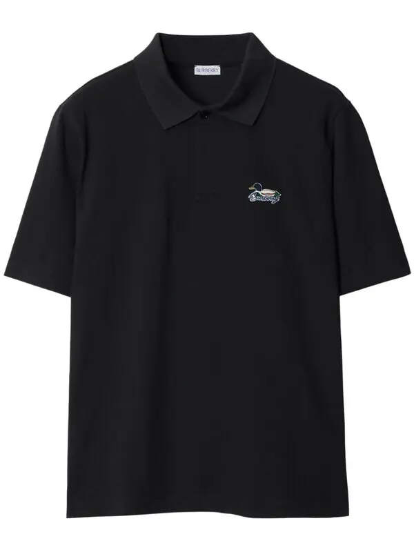 Burberry Logo-patch Cotton Polo Shirt