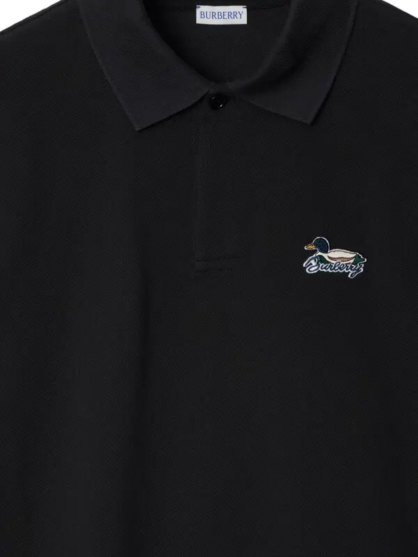 Burberry Logo-patch Cotton Polo Shirt