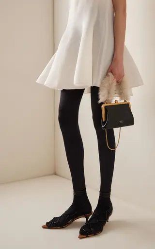 Khaite Lilith Small Shearling-trimmed Leather Bag