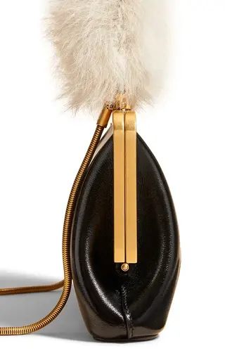 Khaite Lilith Small Shearling-trimmed Leather Bag