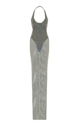 coralie silver dress Show-Stopping V-Neck Backless Sequin Maxi Dress  Coralie