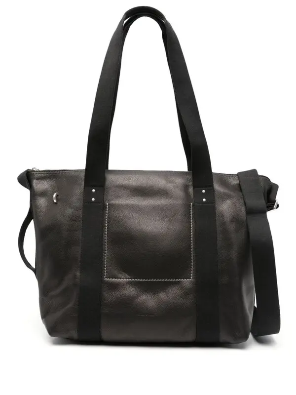 Rick Owens Leather Trolley Tote Bag - Black