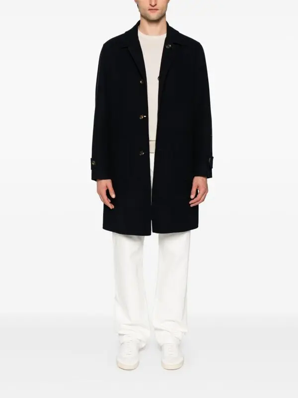 Eleventy Single-breasted Reversible Wool Coat