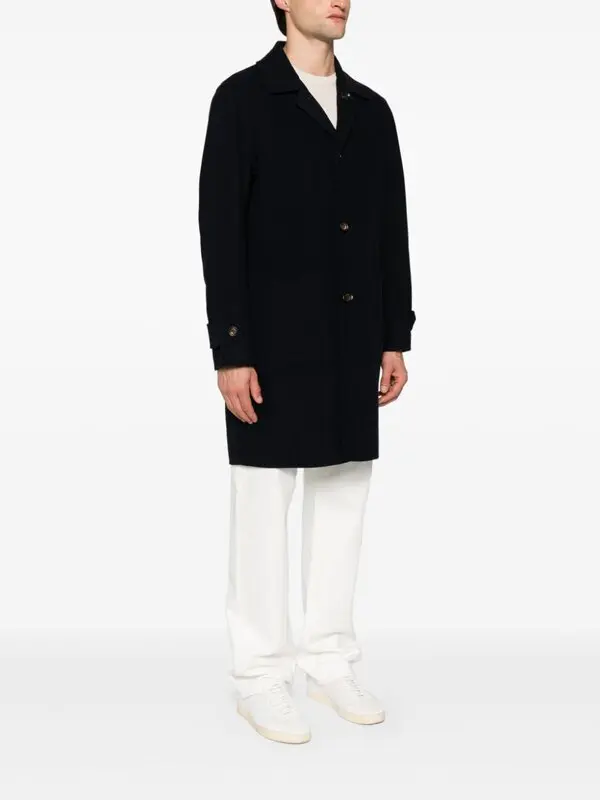 Eleventy Single-breasted Reversible Wool Coat