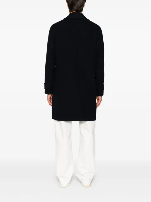 Eleventy Single-breasted Reversible Wool Coat
