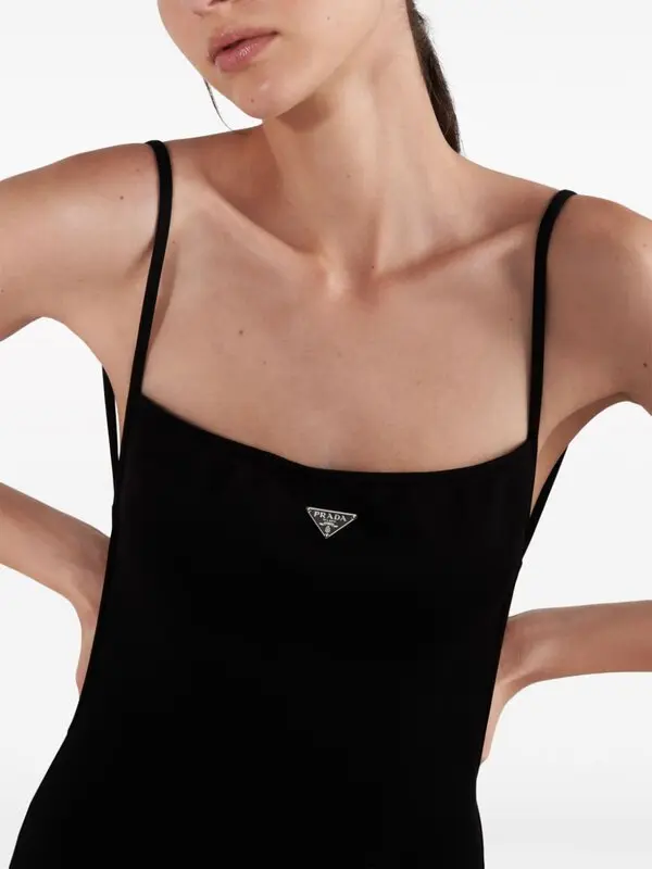 Prada Triangle-logo Open-back Swimsuit