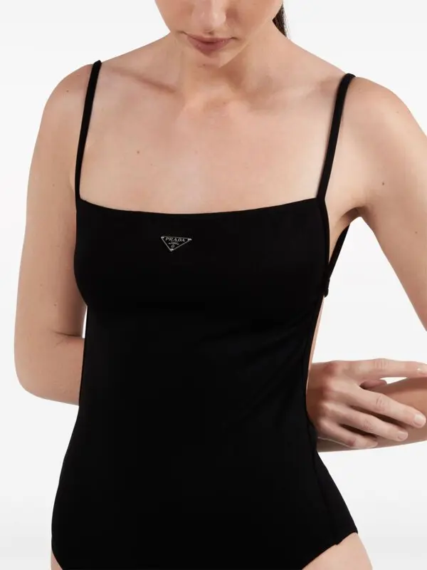 Prada Triangle-logo Open-back Swimsuit