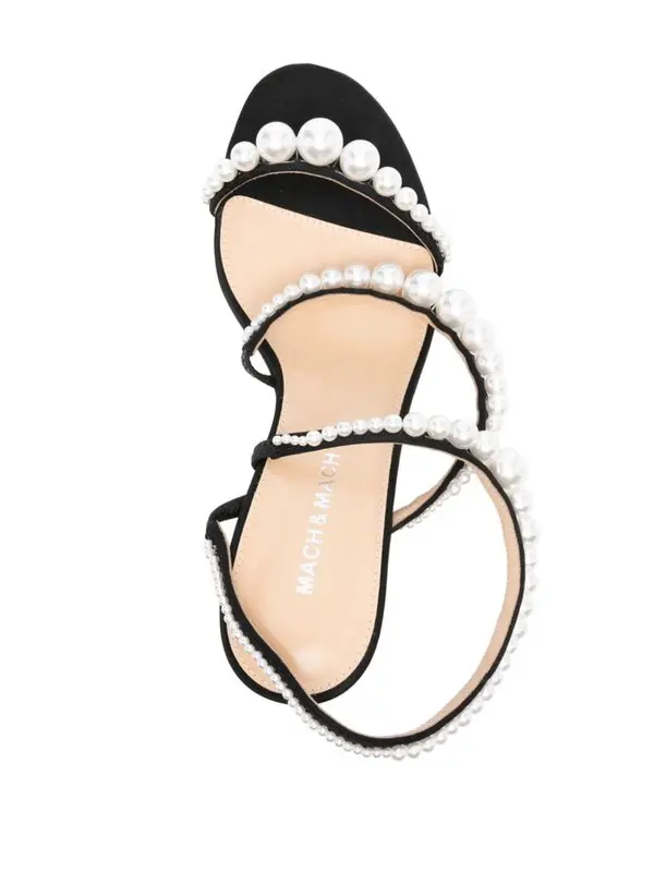 Mach & Mach 80mm Faux-pearl Embellished Sandals