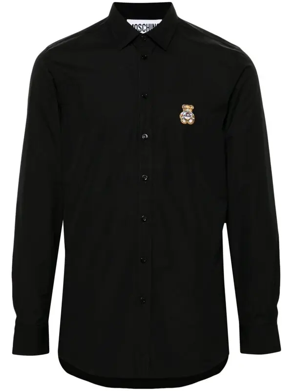 Moschino Teddy Bear-patch Cotton Shirt