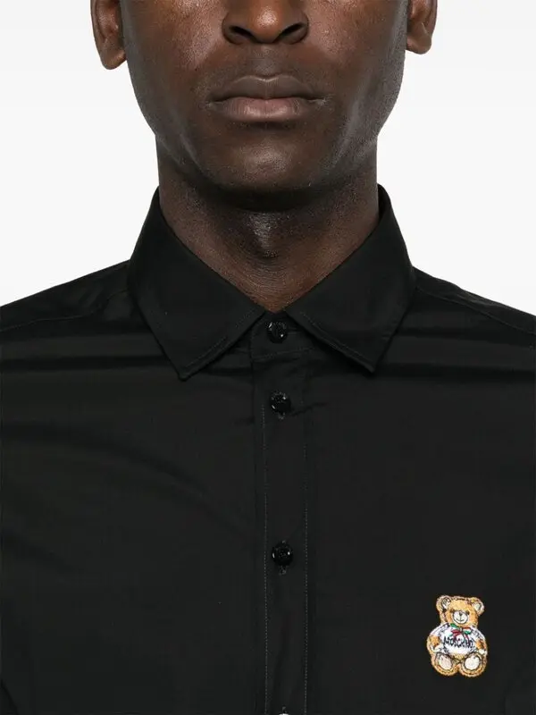 Moschino Teddy Bear-patch Cotton Shirt
