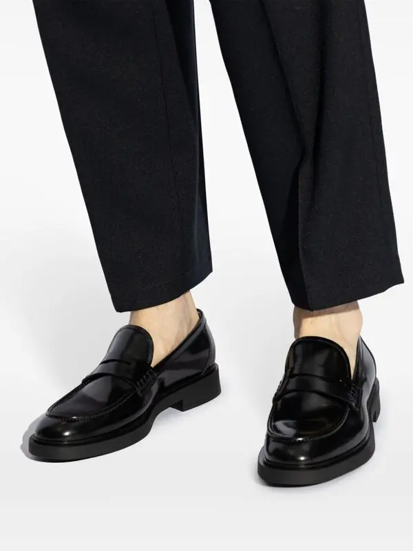 GIANVITO ROSSI Harris Polished-leather Penny Loafers