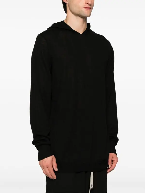 Rick Owens Fine-knit Hooded Jumper
