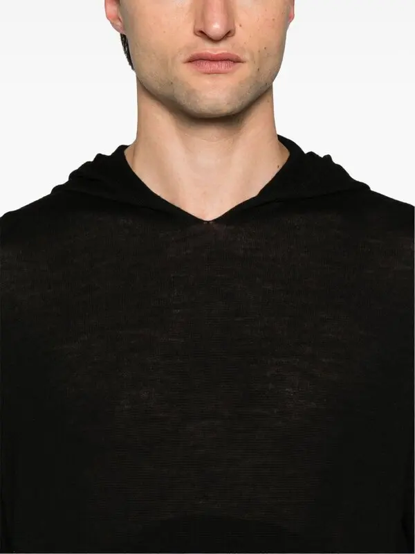 Rick Owens Fine-knit Hooded Jumper