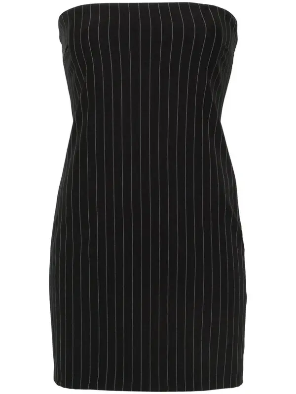 Patrizia Pepe Wide-neck Pinstriped Minidress