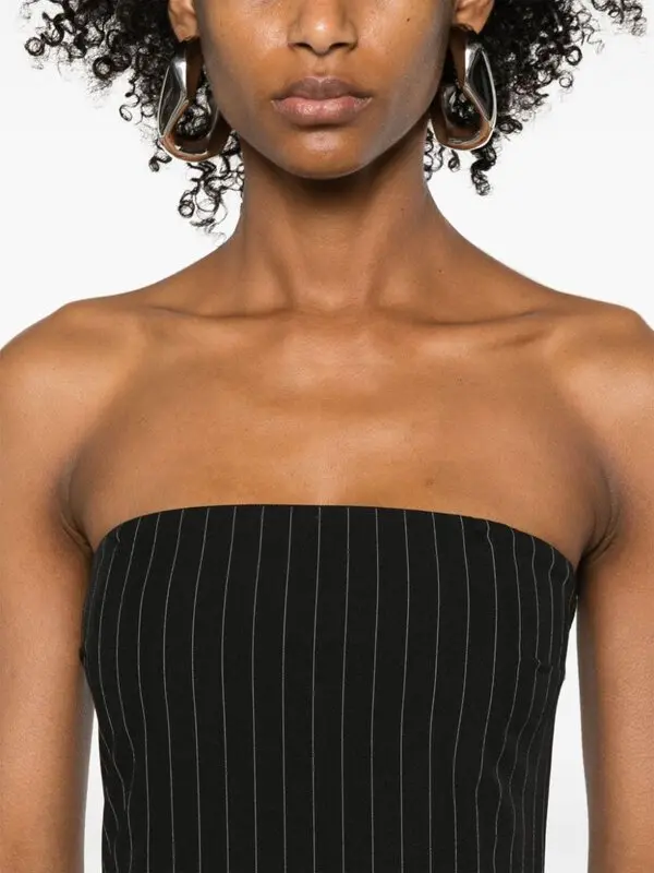 Patrizia Pepe Wide-neck Pinstriped Minidress