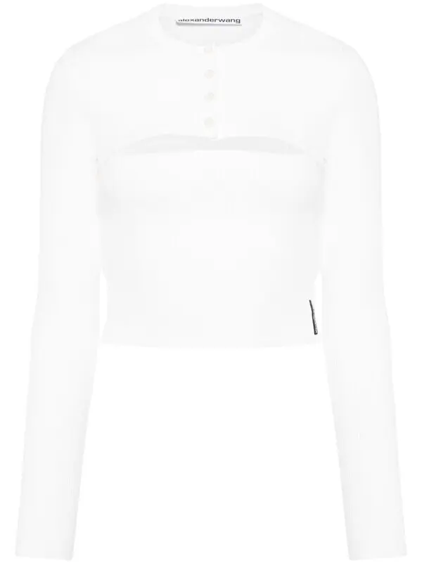 Alexander Wang Cut-out Cropped Top - White
