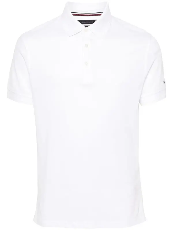 Tommy Hilfiger Logo-embroidered Piqué Polo Shirt - White