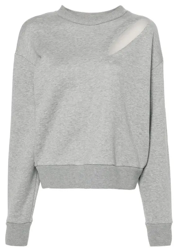 Alexander McQueen Cut-out Jersey Sweatshirt - Grey