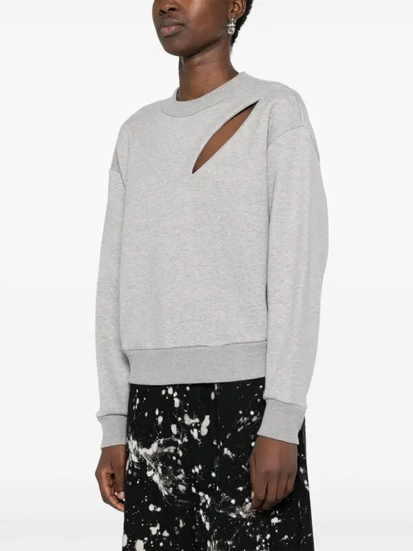 Alexander McQueen Cut-out Jersey Sweatshirt - Grey