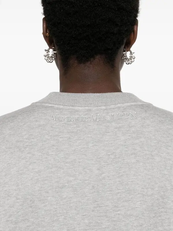 Alexander McQueen Cut-out Jersey Sweatshirt - Grey