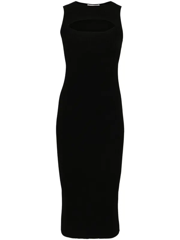 Alexander McQueen Cut-out Ribbed Maxi Dress