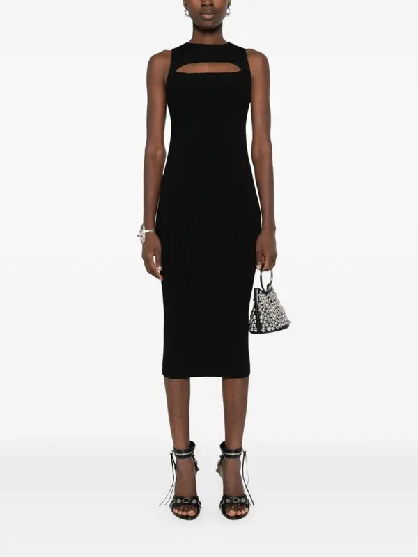 Alexander McQueen Cut-out Ribbed Maxi Dress