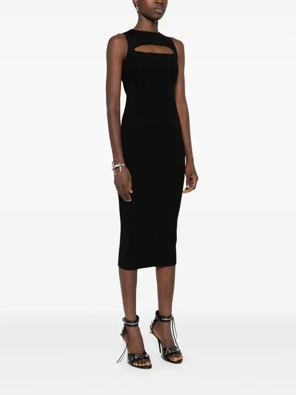 Alexander McQueen Cut-out Ribbed Maxi Dress
