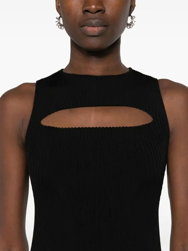 Alexander McQueen Cut-out Ribbed Maxi Dress
