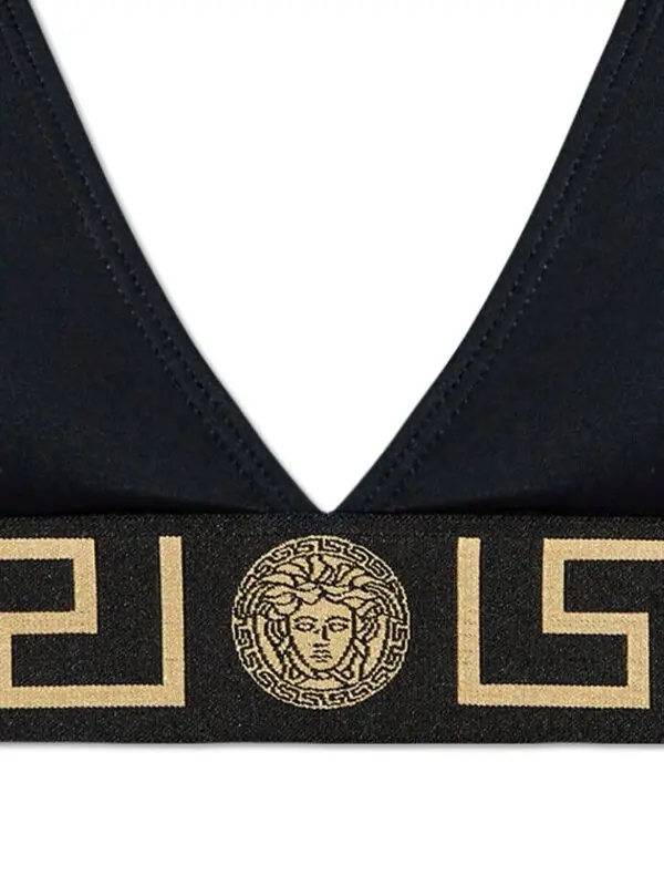 Versace Logo-underband Bikini Top - Black