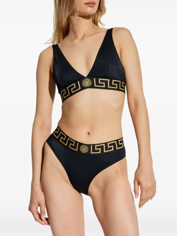 Versace Logo-underband Bikini Top - Black