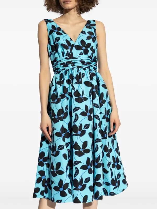 Kate Spade New York Floral-Print V-Neck Midi Dress In Blue - 64% Off |  Editorialist