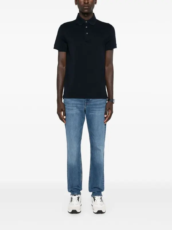 Tommy Hilfiger Logo-embroidered Piqué Polo Shirt - Blue