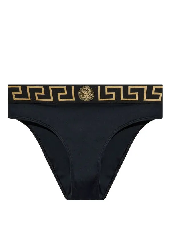 Versace Logo-waistband Bikini Bottom - Black