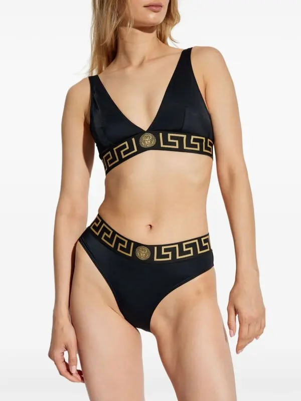Versace Logo-waistband Bikini Bottom - Black