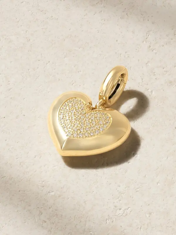 Lauren Rubinski Small Heart 14-karat Diamond Pendant - Gold