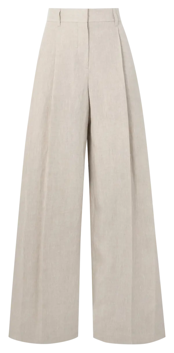 Brunello Cucinelli Pleated Wide-leg Linen Pants