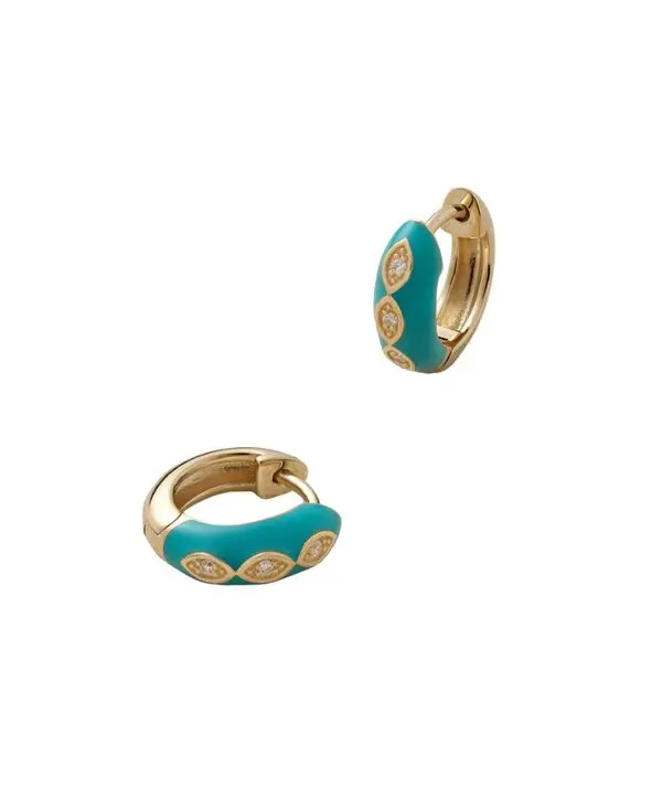 SYDNEY EVAN 14-karat Enamel, And Diamond Hoop Earrings - Gold