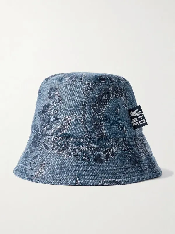 Etro Denim-jacquard Bucket Hat - Blue